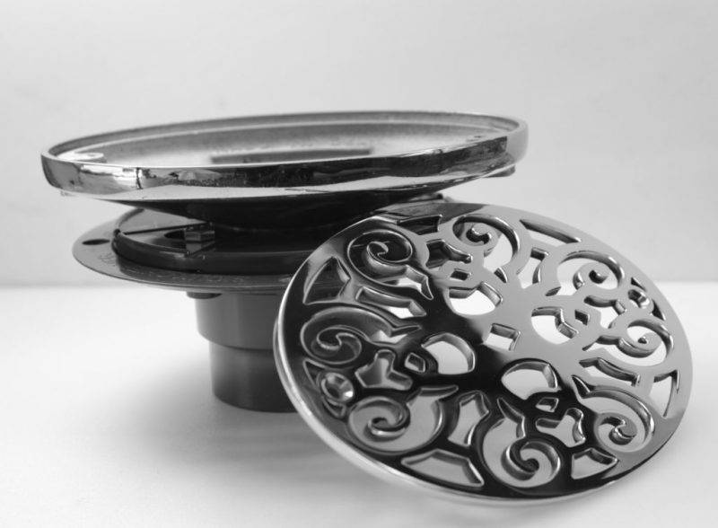 Oval Drain, Kit, Classic Scrolls No. 4 by Designer Drains, Custom Drain