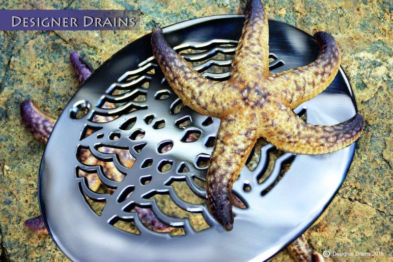 4 Inch Round Shower Drain Cover, Starfish Design
