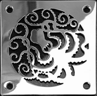 Square Shower Drain, Oceanus Octopus, Replacement For JR Smith