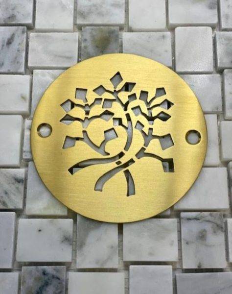 4 Inch Round Shower Drain Cover Nature Leaves